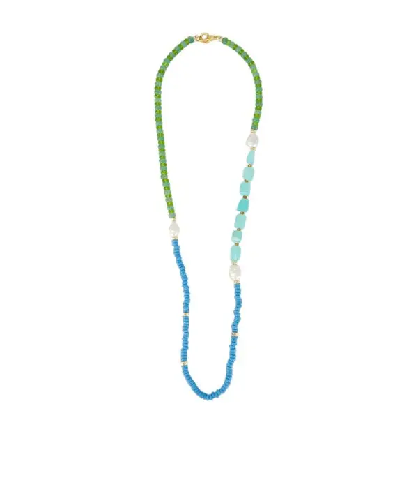 LIZZIE FORTUNATO Beaded Necklace - In Acid Green