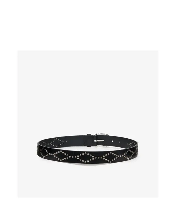 Isabel Marant Étoile Studded Leather Belt - Black And Silver