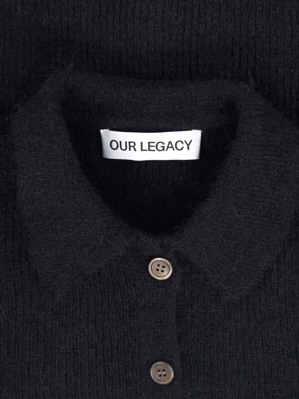Our Legacy Mazzy Long Sleeved Ribbed-knit Cardigan - Black
