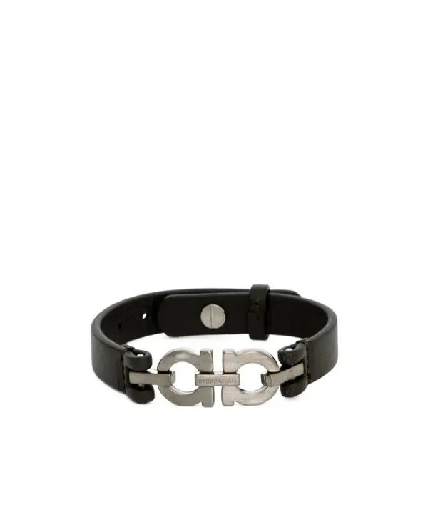 FERRAGAMO Gancini Logo Bracelet - Dark Brown