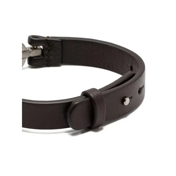 FERRAGAMO Double Gancini Bracelet - Dark Brown