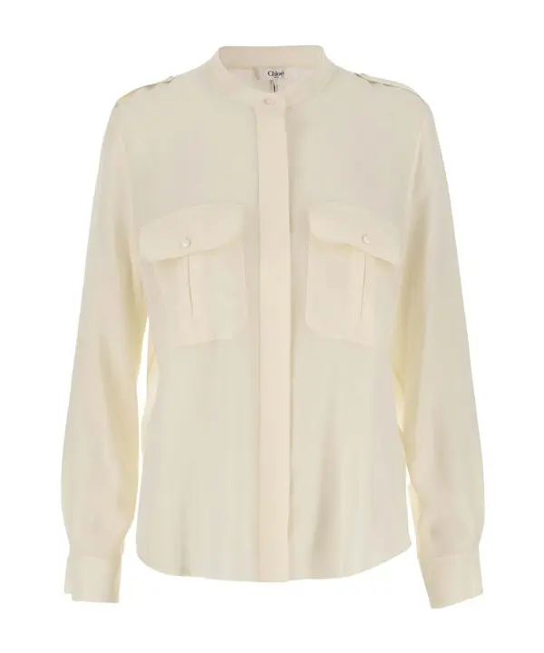 Chloé Long-sleeved Shirt With Pocket Detail - No