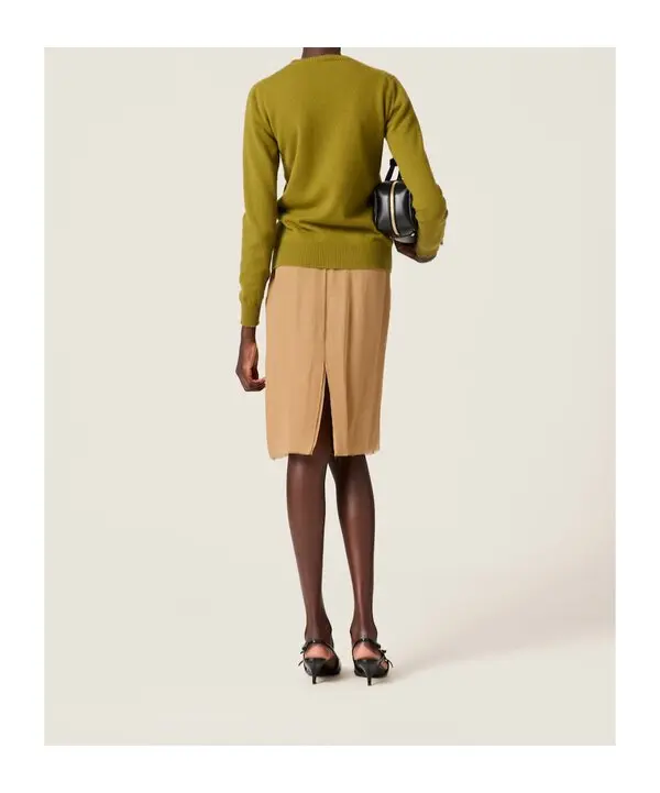 Miu Miu Slit Midi Skirt - Biscuit