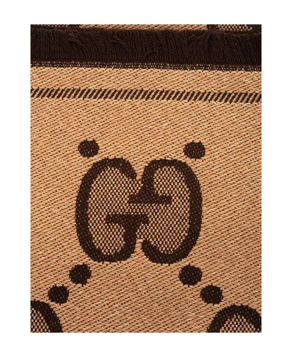 Gucci Gg Jacquard Scarf - Brown