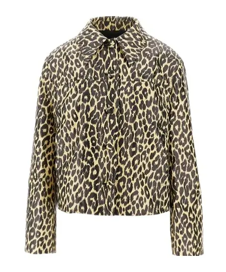 JIL SANDER Leopard-printed Long-sleeved Jacket - Nude