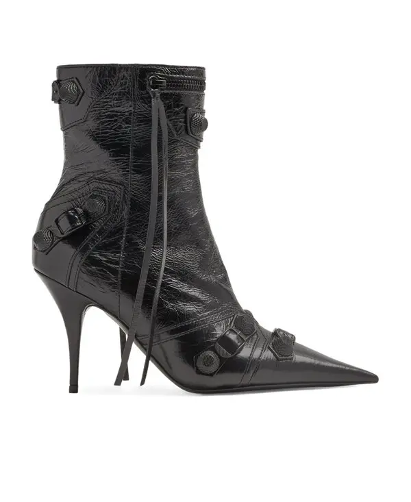 Balenciaga Cagole Pointed-toe Boots - Black