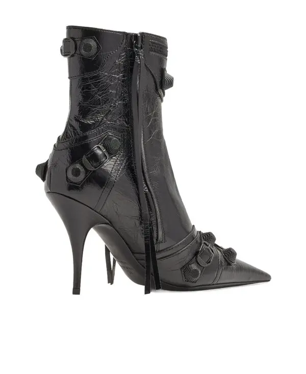 Balenciaga Cagole Pointed-toe Boots - Black