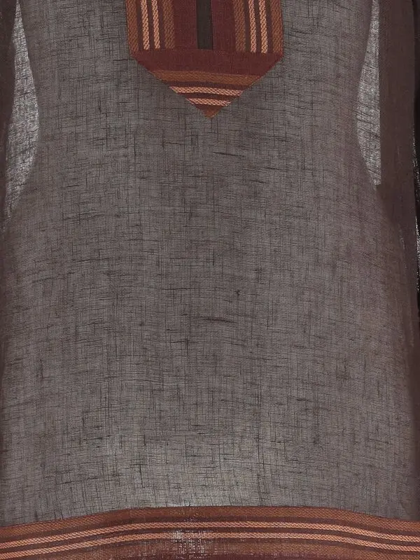 Tory Burch Striped Detail Tunic - Dark Mocha