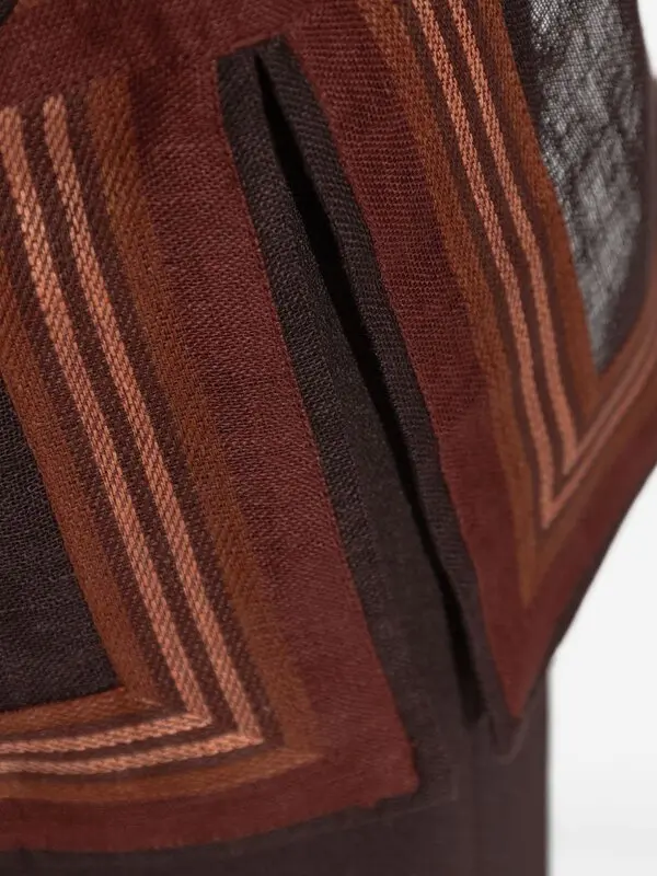 Tory Burch Striped Detail Tunic - Dark Mocha