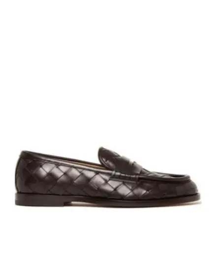 SCAROSSO Gerald Woven Loafers - Dark Brown