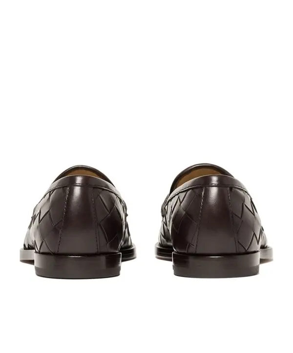 SCAROSSO Gerald Woven Loafers - Dark Brown
