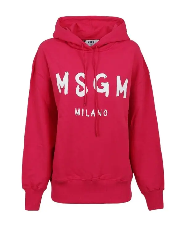 MSGM Logo Print Long Sleeve Hoodie