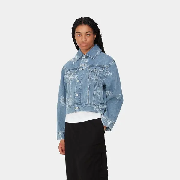Carhartt Work In Progress Graphic Print Denim Jacket