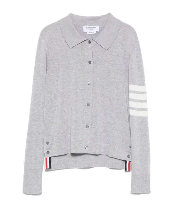 Thom Browne 4-bar Stripe Knitted Polo Shirt