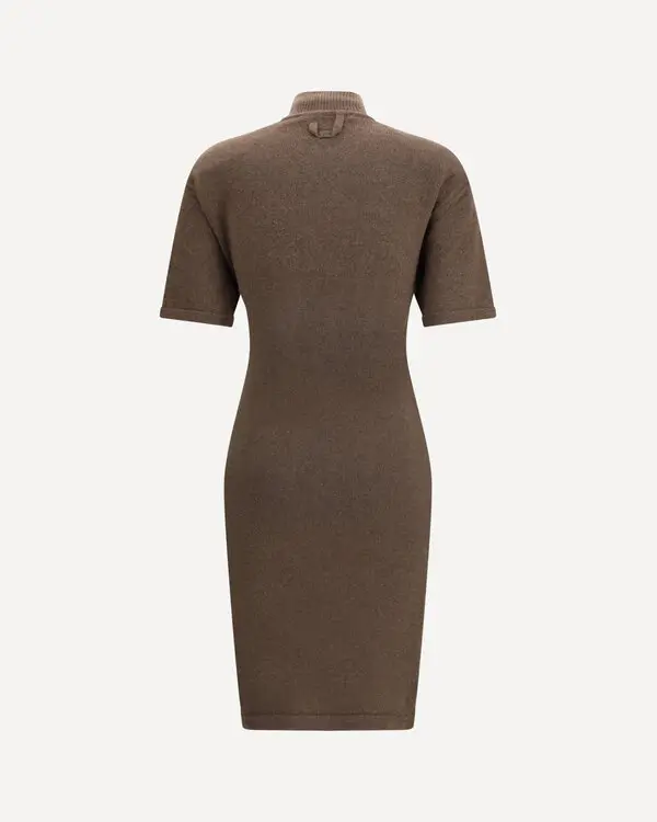 Jacquemus High Neck Knitted Dress - Brown