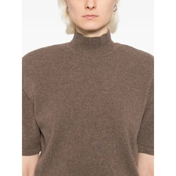 Jacquemus High Neck Knitted Dress - Brown