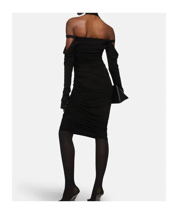 Attico Halterneck Long Sleeve Mini Dress