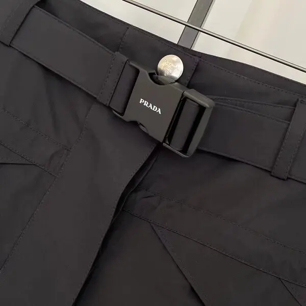 Prada High-waist Buckled Mini Skirt