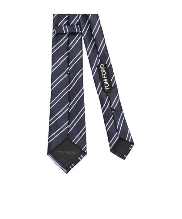TOM FORD Diagonal Stripe Silk Neck Tie - Black