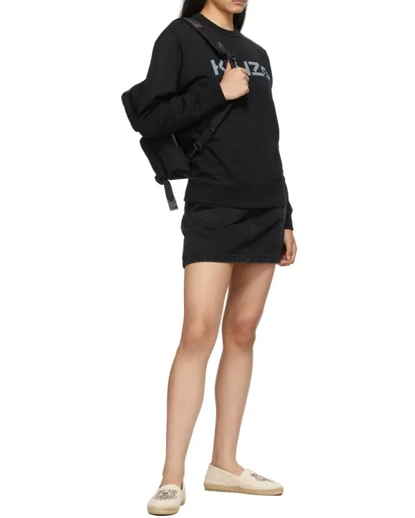 Kenzo Logo Print Cotton Sweatshirt - Black
