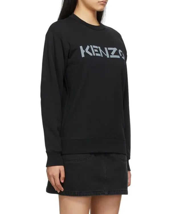 Kenzo Logo Print Cotton Sweatshirt - Black