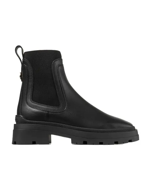 JIMMY CHOO Leather Square-toe Ankle Boots With Rear Pull Tab - Black