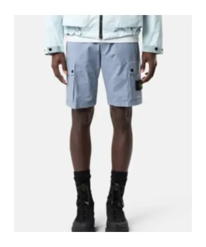 Stone Island Logo Patch Cargo Shorts - Avio Blue