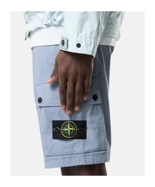 Stone Island Logo Patch Cargo Shorts - Avio Blue