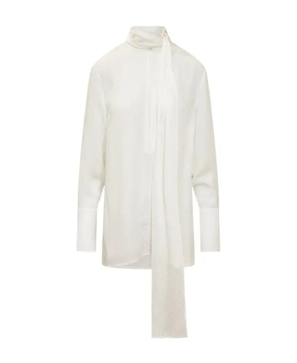 Givenchy All-over Logo Detailed Blouse - Ivory