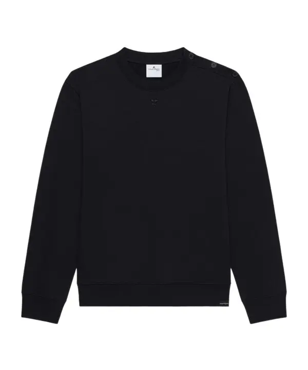COURREGES Buttoned Jersey Sweatshirt - Black