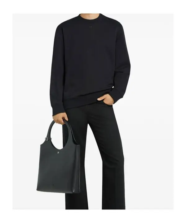 COURREGES Buttoned Jersey Sweatshirt - Black