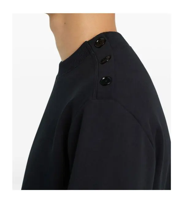 COURREGES Buttoned Jersey Sweatshirt - Black