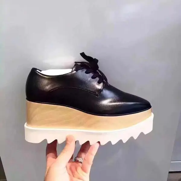Stella McCartney Elyse Lace-up Platform Shoes - Black
