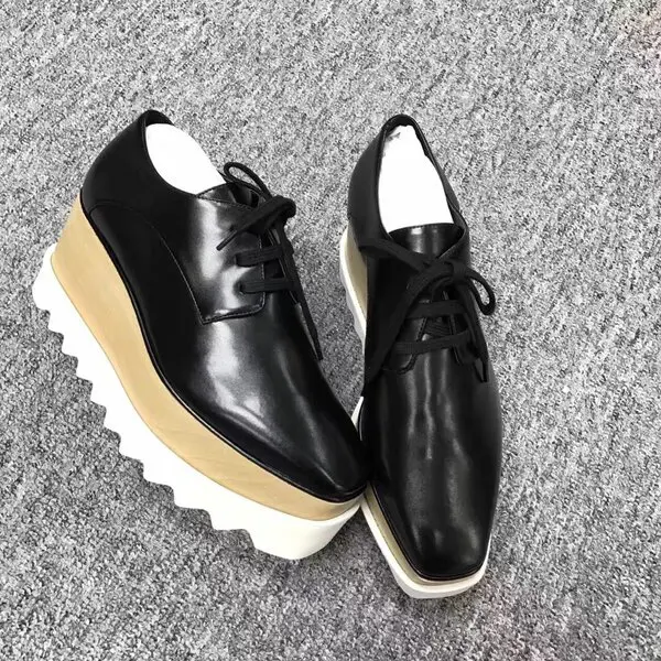 Stella McCartney Elyse Lace-up Platform Shoes - Black