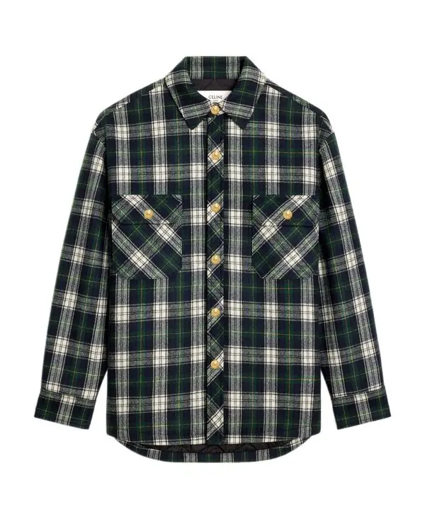 Celine Tartan Cashmere Overshirt
