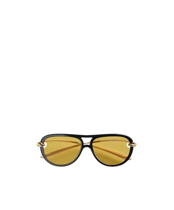 Bottega Veneta Aviator Sunglasses - Black/yellow