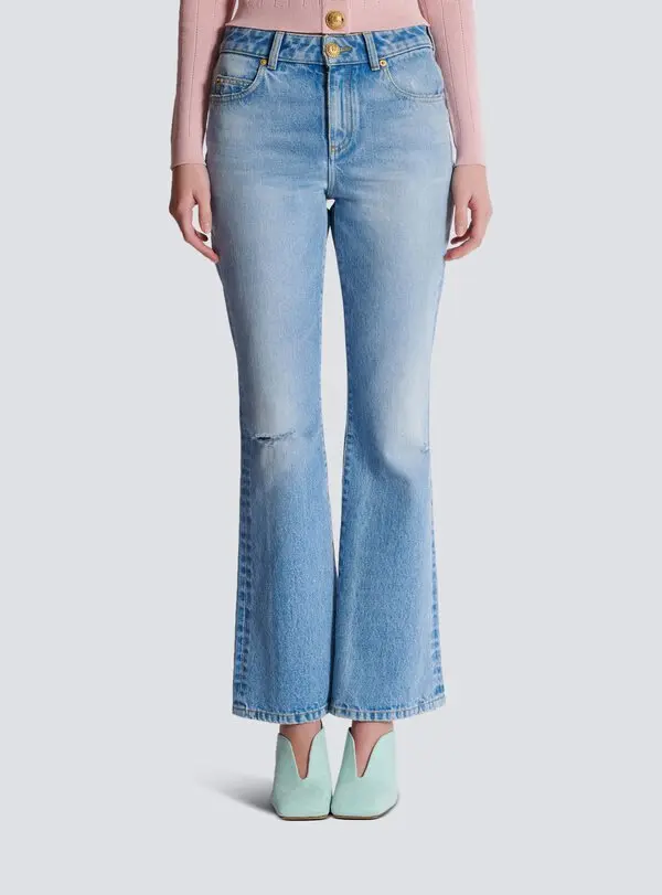 Balmain Flared Denim Jeans - Blue