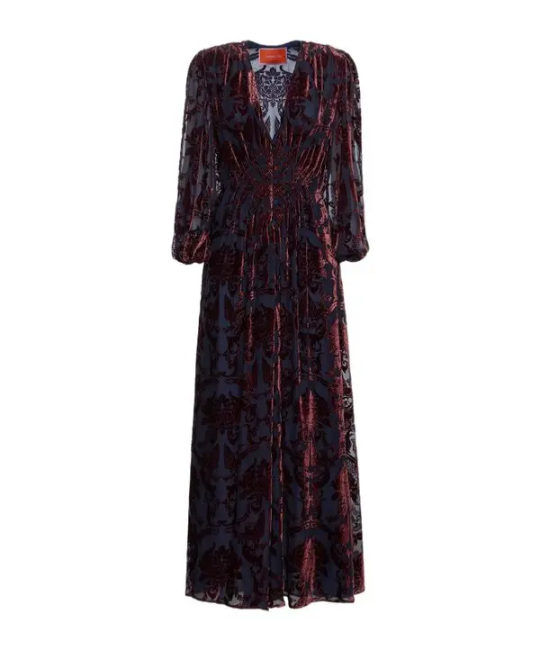La DoubleJ Long Camerino Devoré Velvet Dress