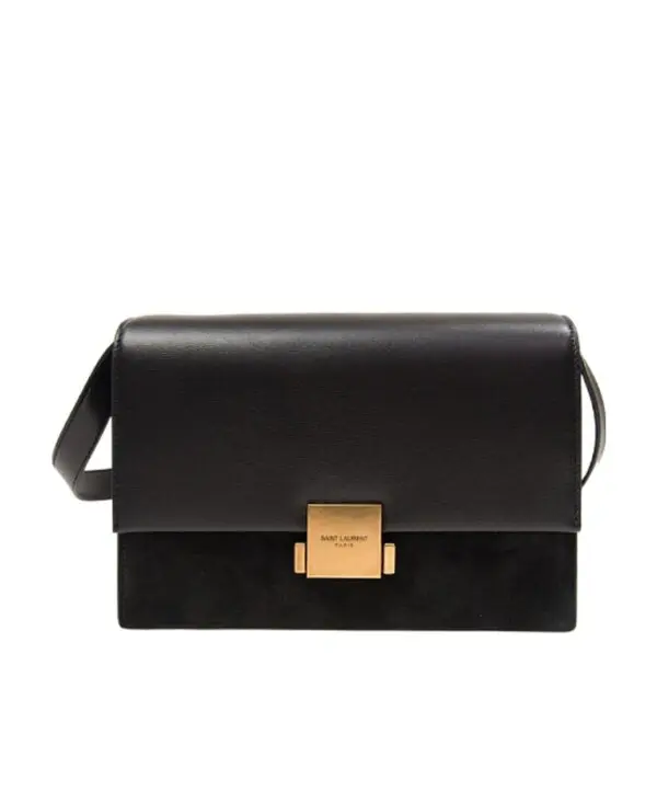 Saint Laurent Logo Shoulder Bag - Black