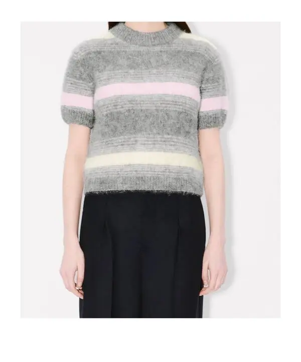 Kenzo Speed Stripe" Hairy Alpaca Wool Knit Top
