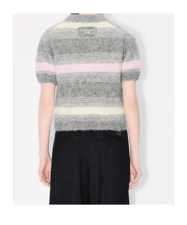 Kenzo Speed Stripe" Hairy Alpaca Wool Knit Top