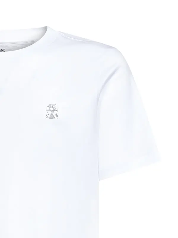 Brunello Cucinelli Logo Printed Crewneck T-shirt