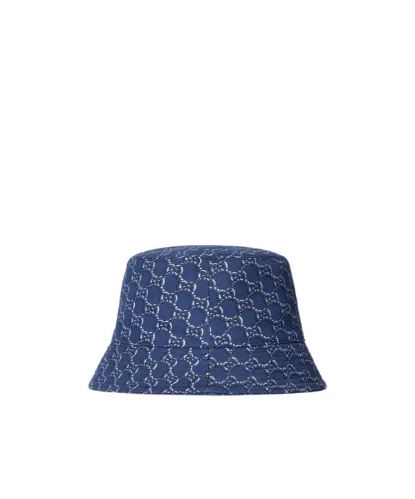 Gucci Monogrammed Bucket Hat - Blue