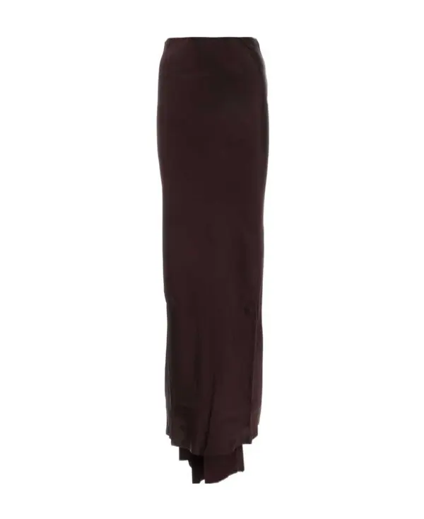 ANN DEMEULEMEESTER Draped Satin Asymmetric Hem Skirt