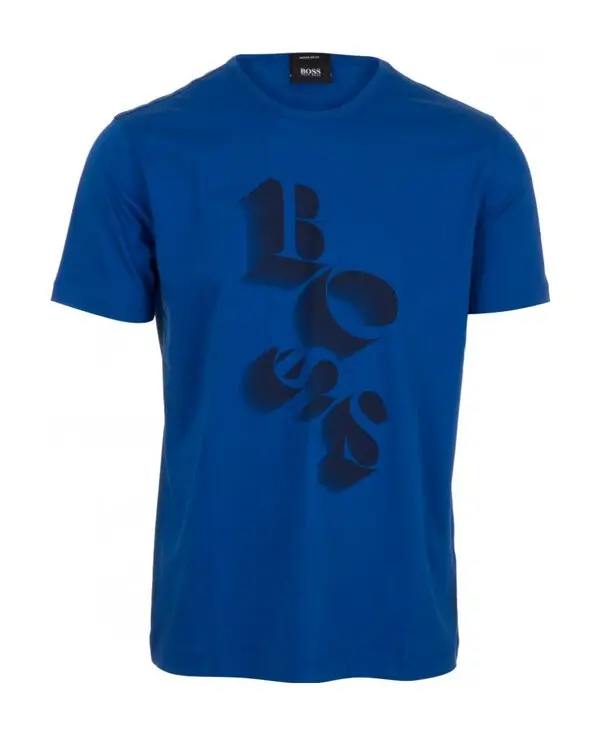 Hugo Boss Round Collar Logo T-shirt - Blue
