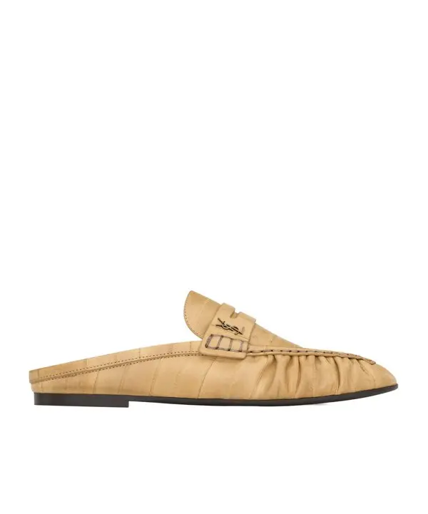 Saint Laurent Le Loafer Slip-on Mules - Nude