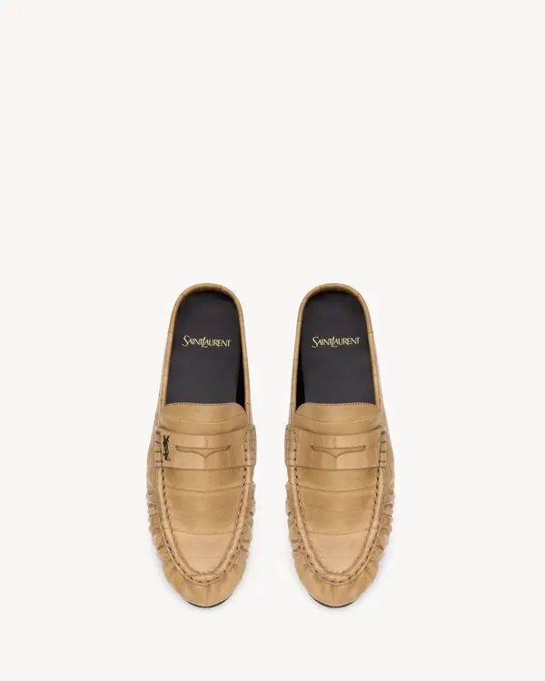 Saint Laurent Le Loafer Slip-on Mules - Nude