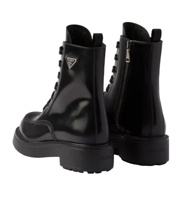Prada Diapason Lace Up Ankle Boots