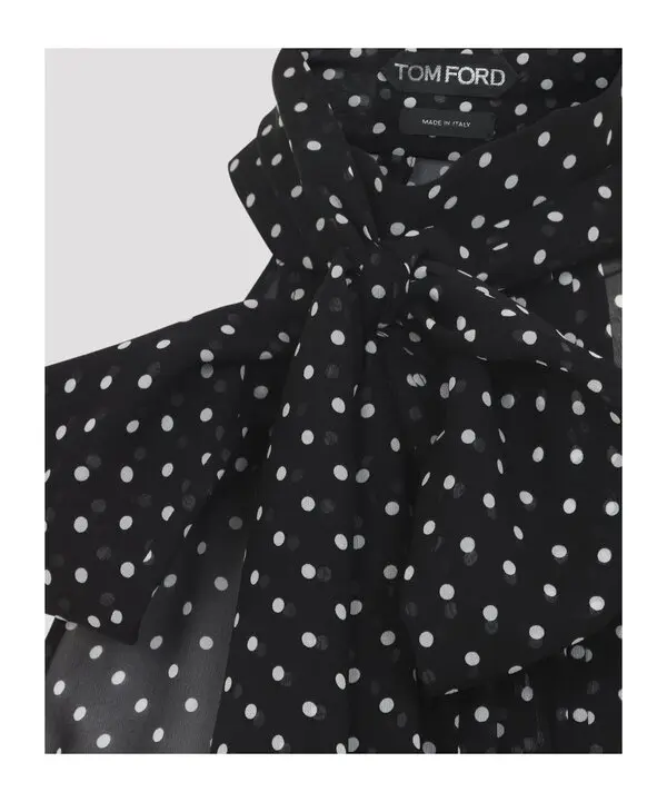 TOM FORD Polka Dot Printed Halterneck Top