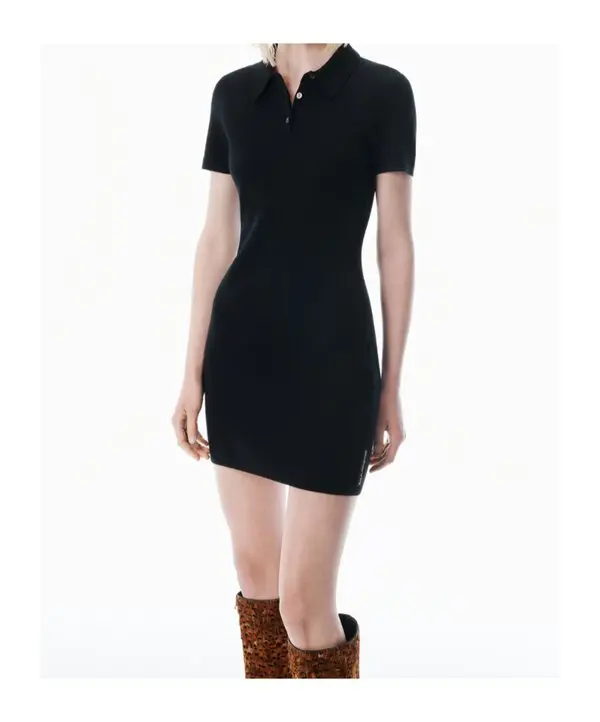 Alexander Wang Knitted Polo Dress With Logo Buttons